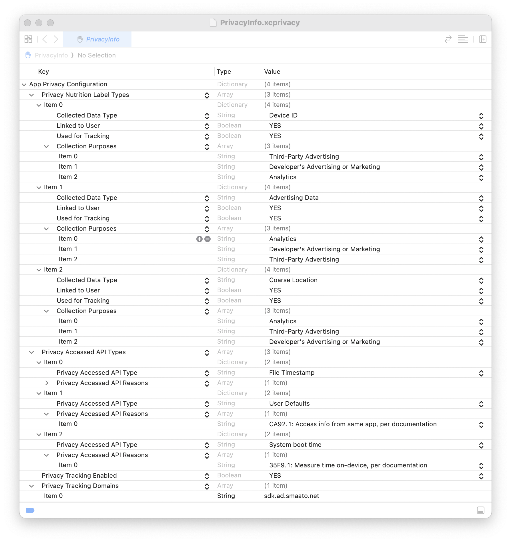 iOS17 Privacy Manifest File | Smaato